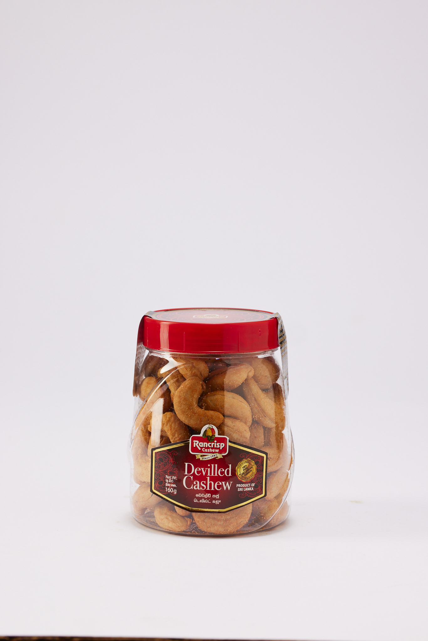 Devilled Cashew Nuts Bottle -160g | Rancrisp Cashew