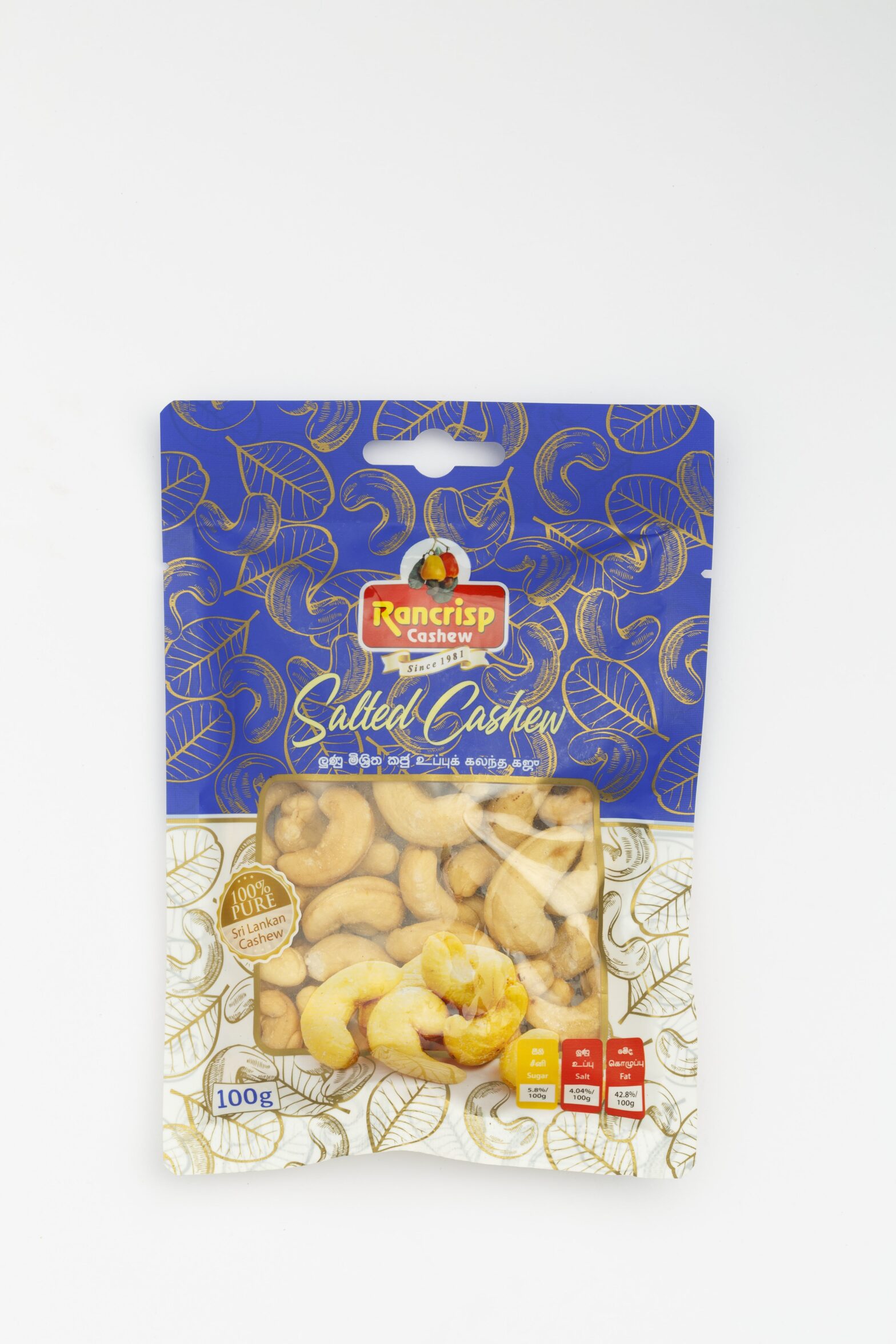 Salted Cashew nuts 100g | Rancrisp Cashew